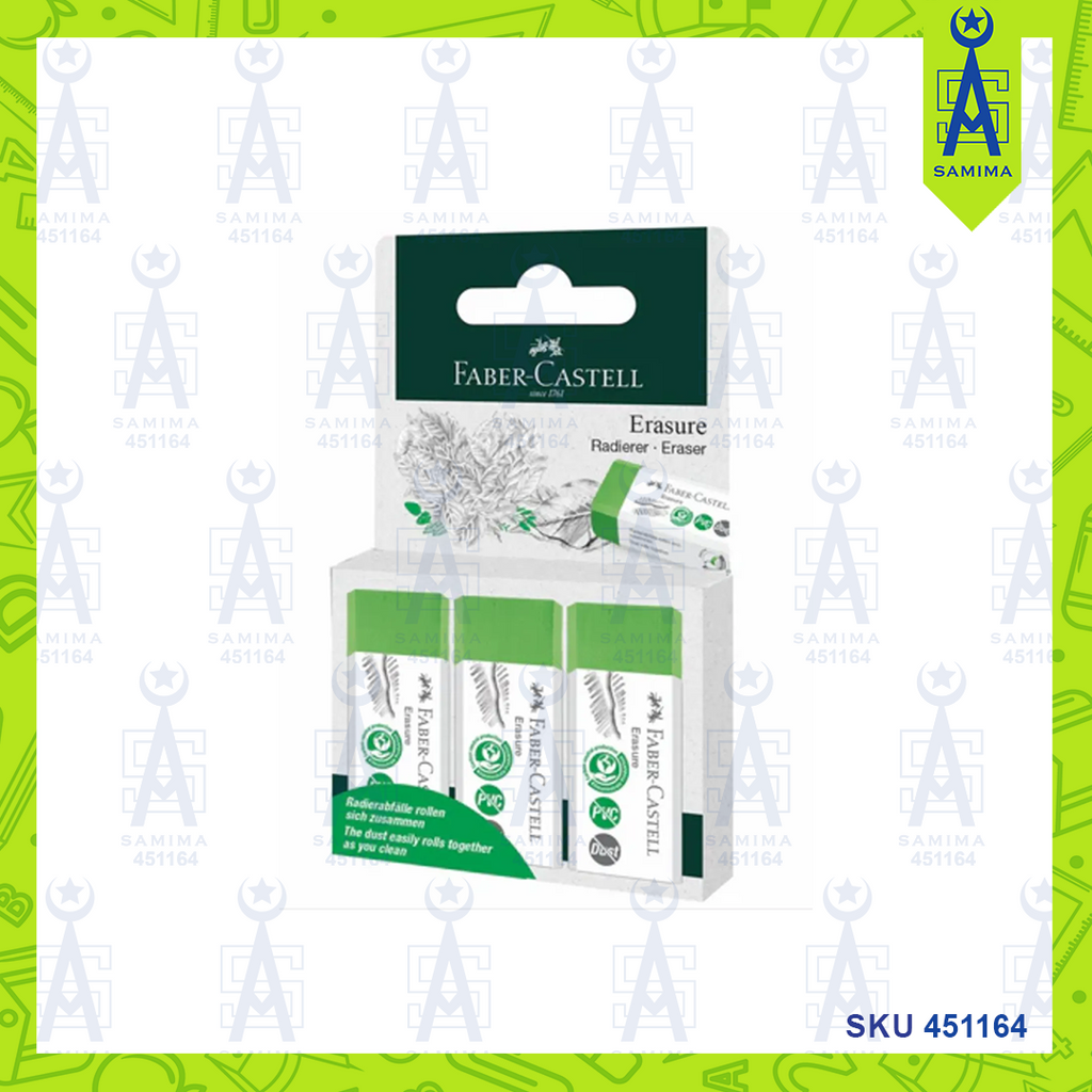FC ERASURE GREEN 187351 ERASER 3'S / CARD – Samima