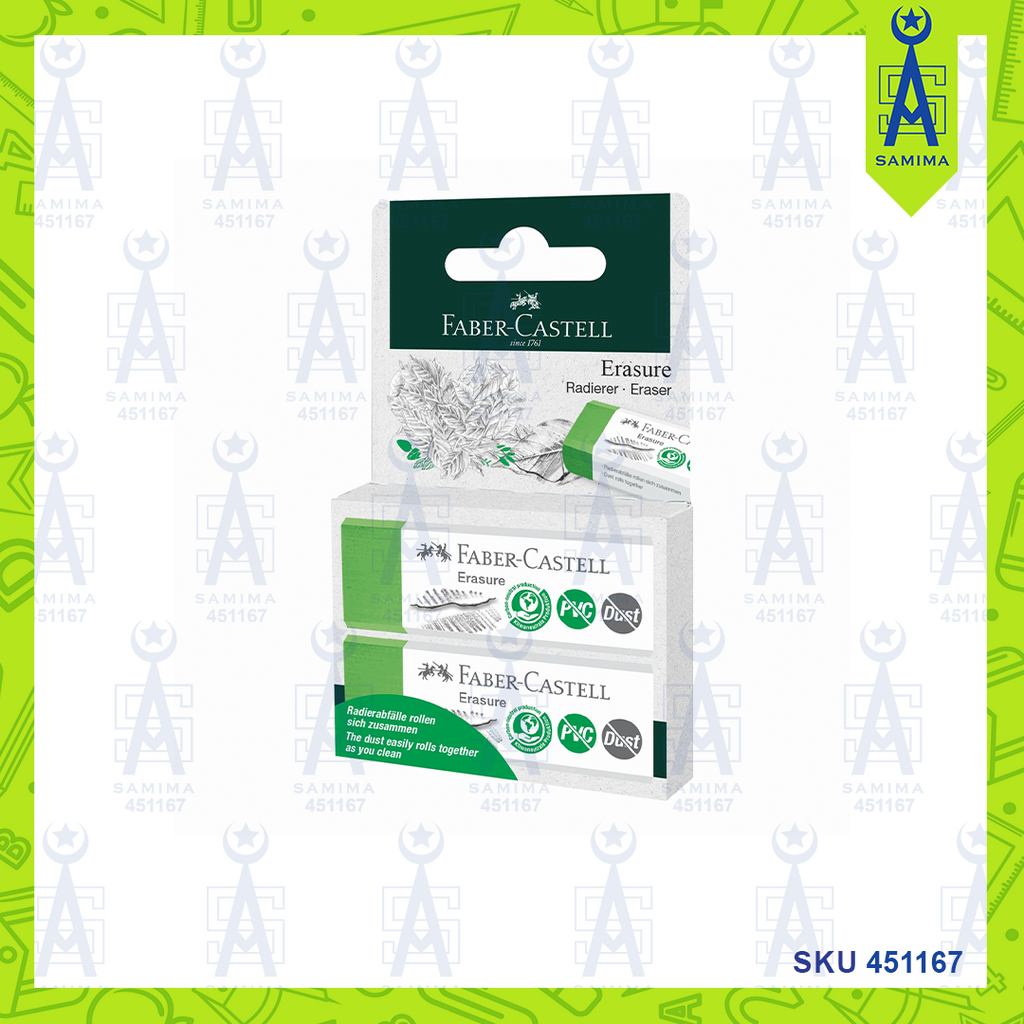 FC ERASURE GREEN 187251 ERASER 2'S / CARD – Samima