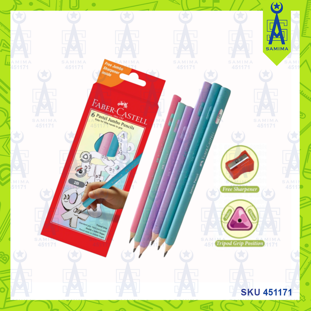 FC 6 PASTEL JUMBO PENCILS 2B 311811 – Samima