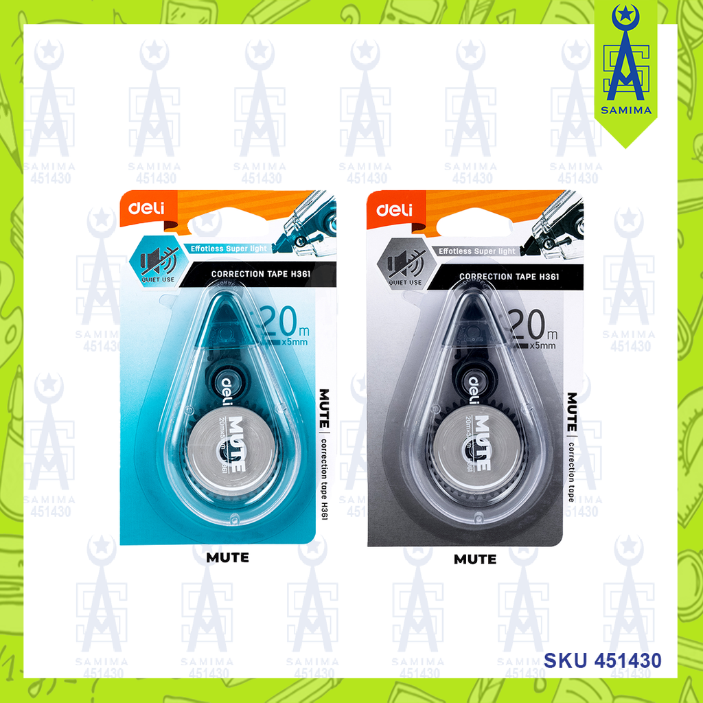 DELI H361 MUTE CRRECTION TAPE 5MM X 20M – Samima