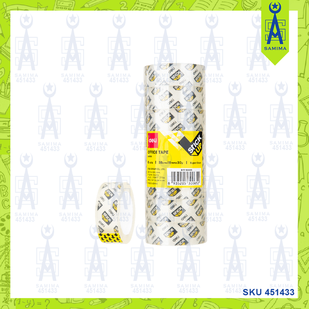 DELI 30065 STICK UP OPP OFFICE TAPE 18MMX30Y 8'S – Samima