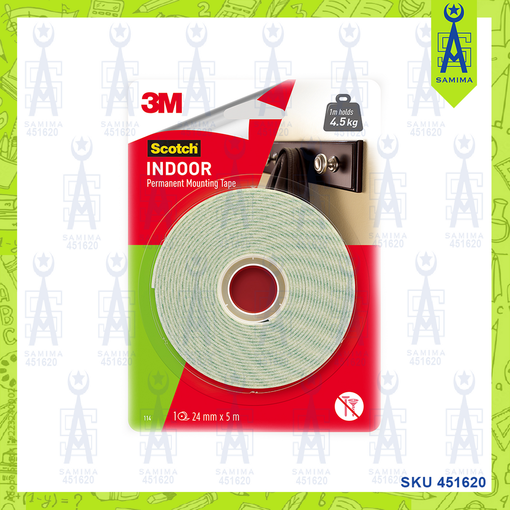 SCOTCH PERMANENT MOUNTING TAPE 24MM X5 M 114 – Samima