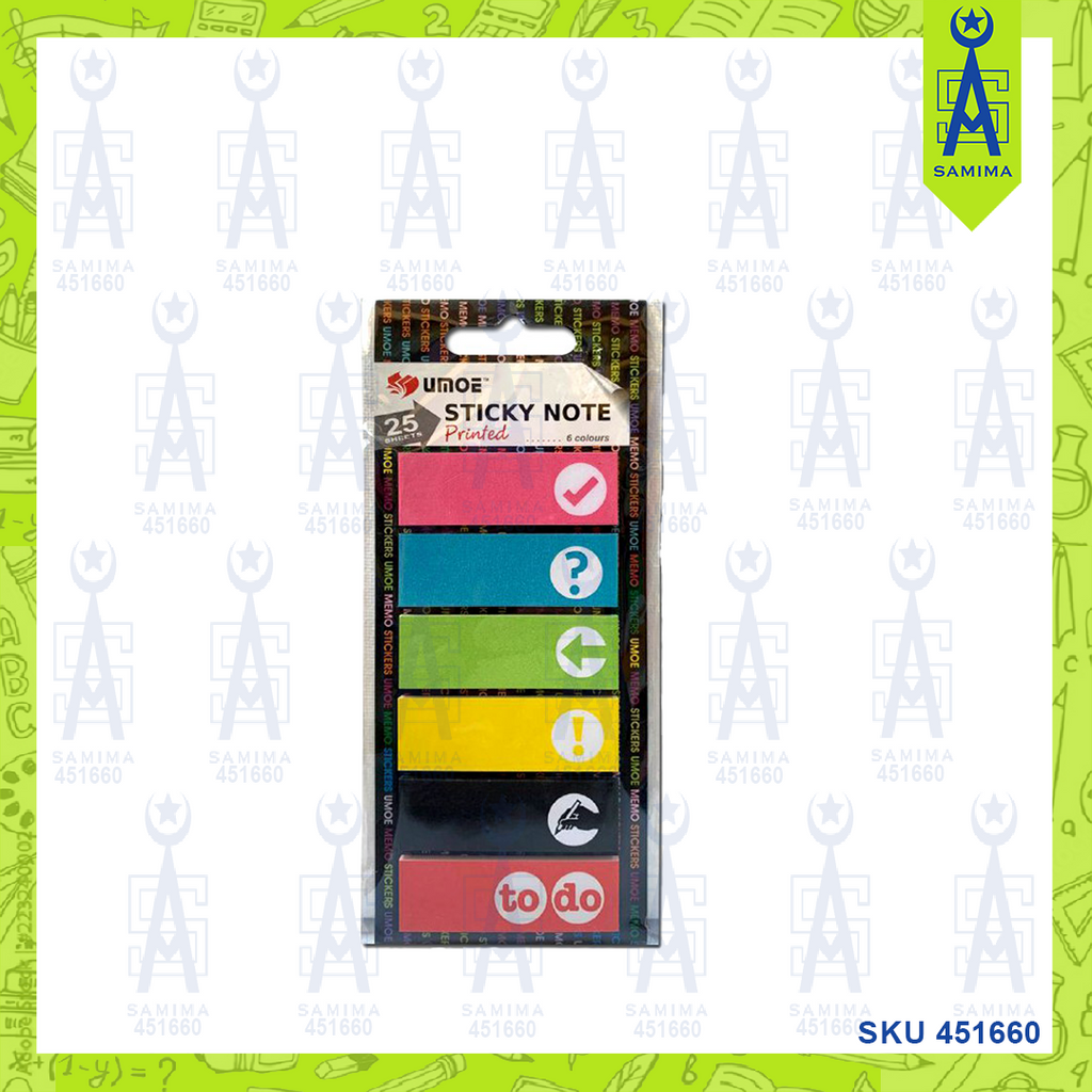 UMOE STICKY NOTE WITH PRINTED 6 X 25'S SNP6266 – Samima