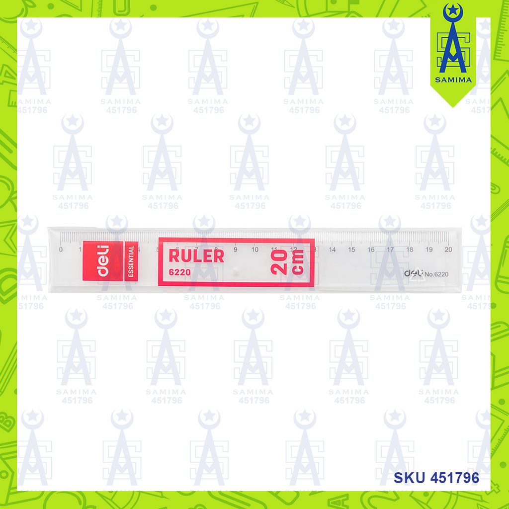 DELI 6220 ACRYLIC RULER 20CM – Samima