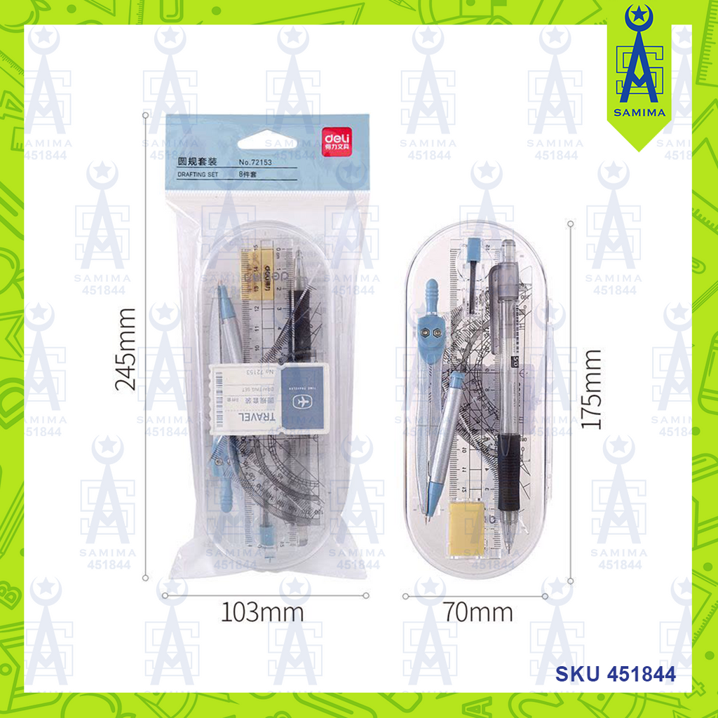 DELI 72153 TRAVEL DRAFTING (GEOMETRY) SET – Samima