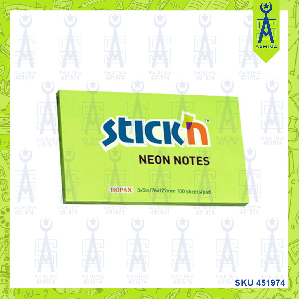 HOPAX 21213 STICK'N NEON NOTES 3 X 5'' – Samima