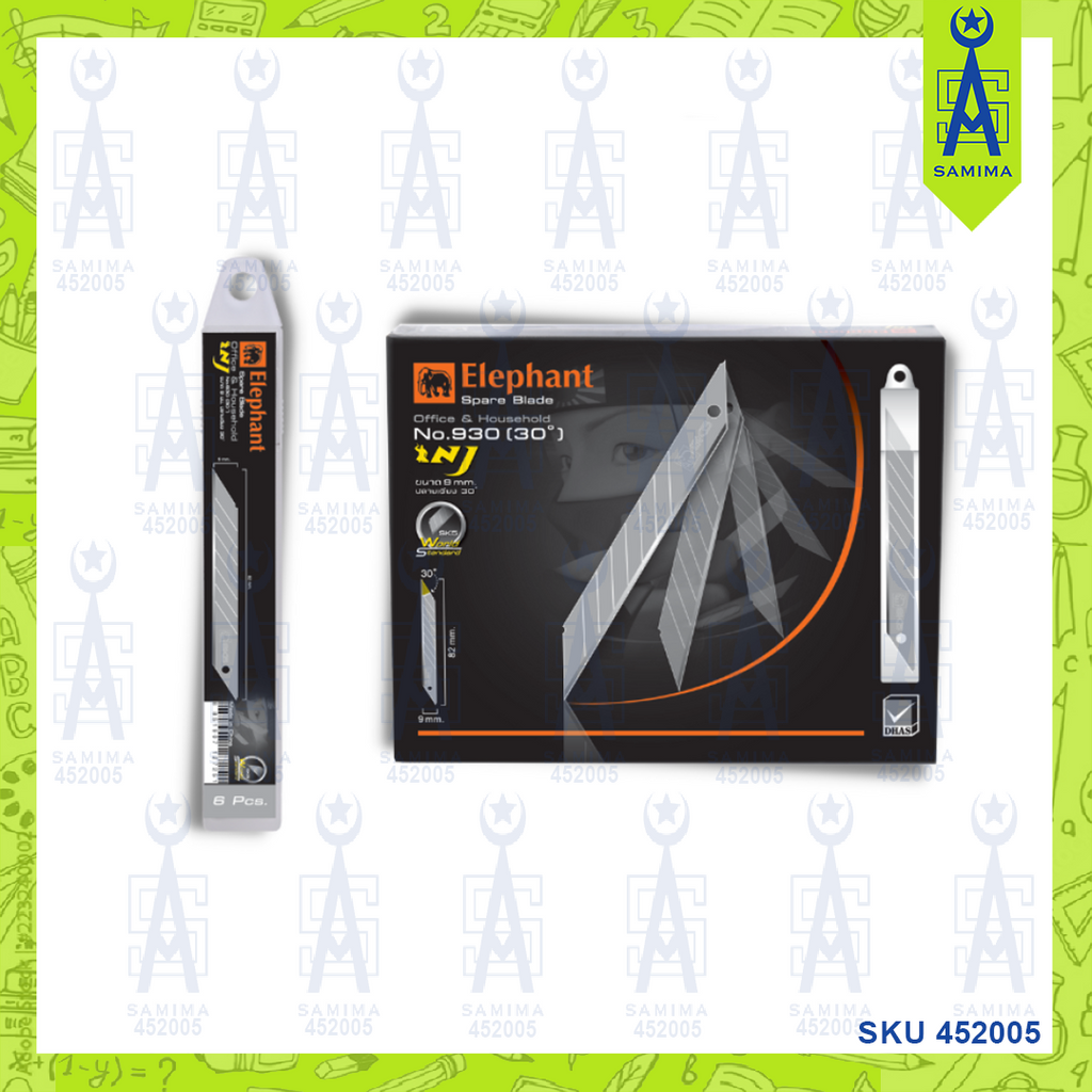 ELEPHANT 930 CUTTER BLADE 9MM 6'S /BOX – Samima