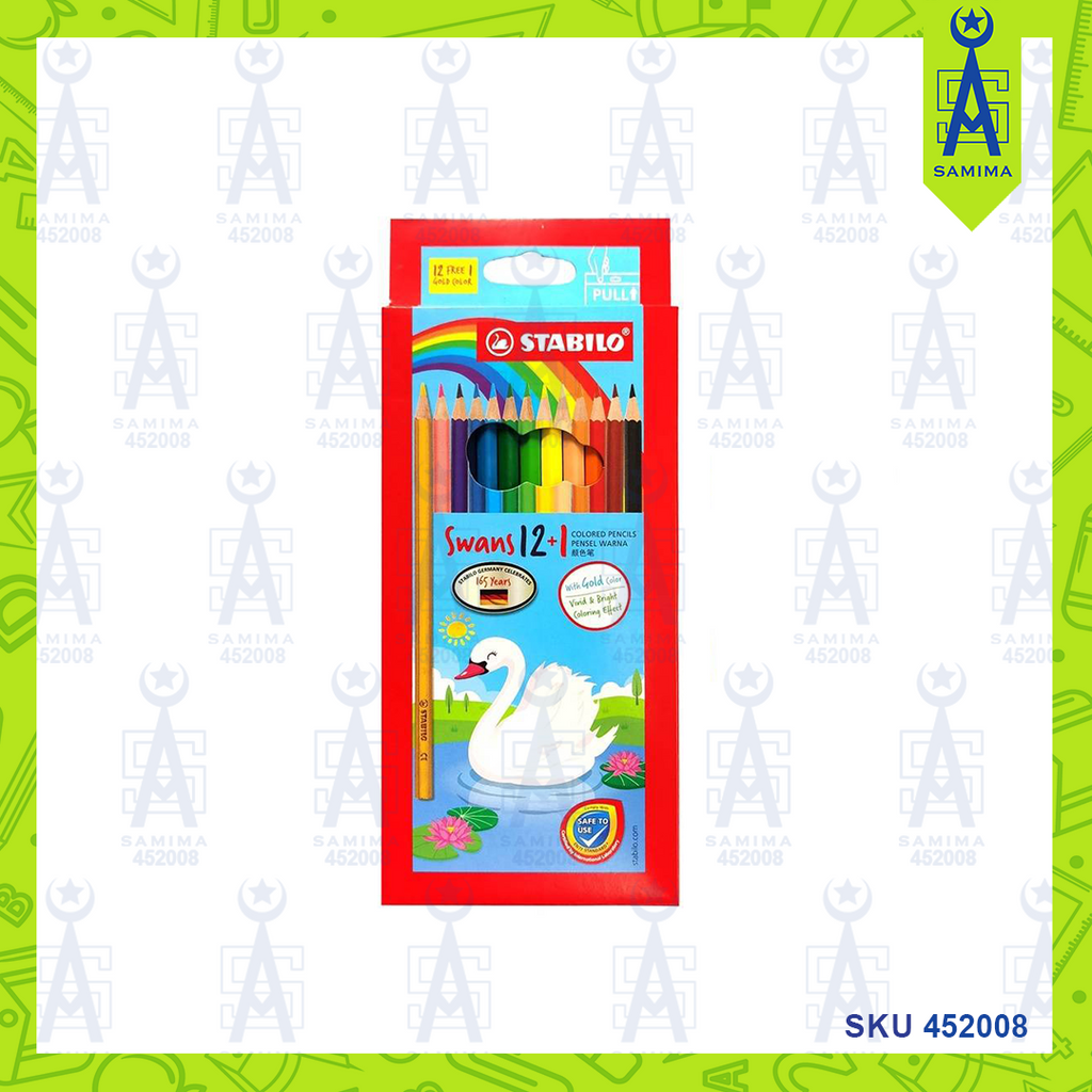 STABILO 1870S/13 SWANS COLOUR PENCILS 12 + 1 – Samima