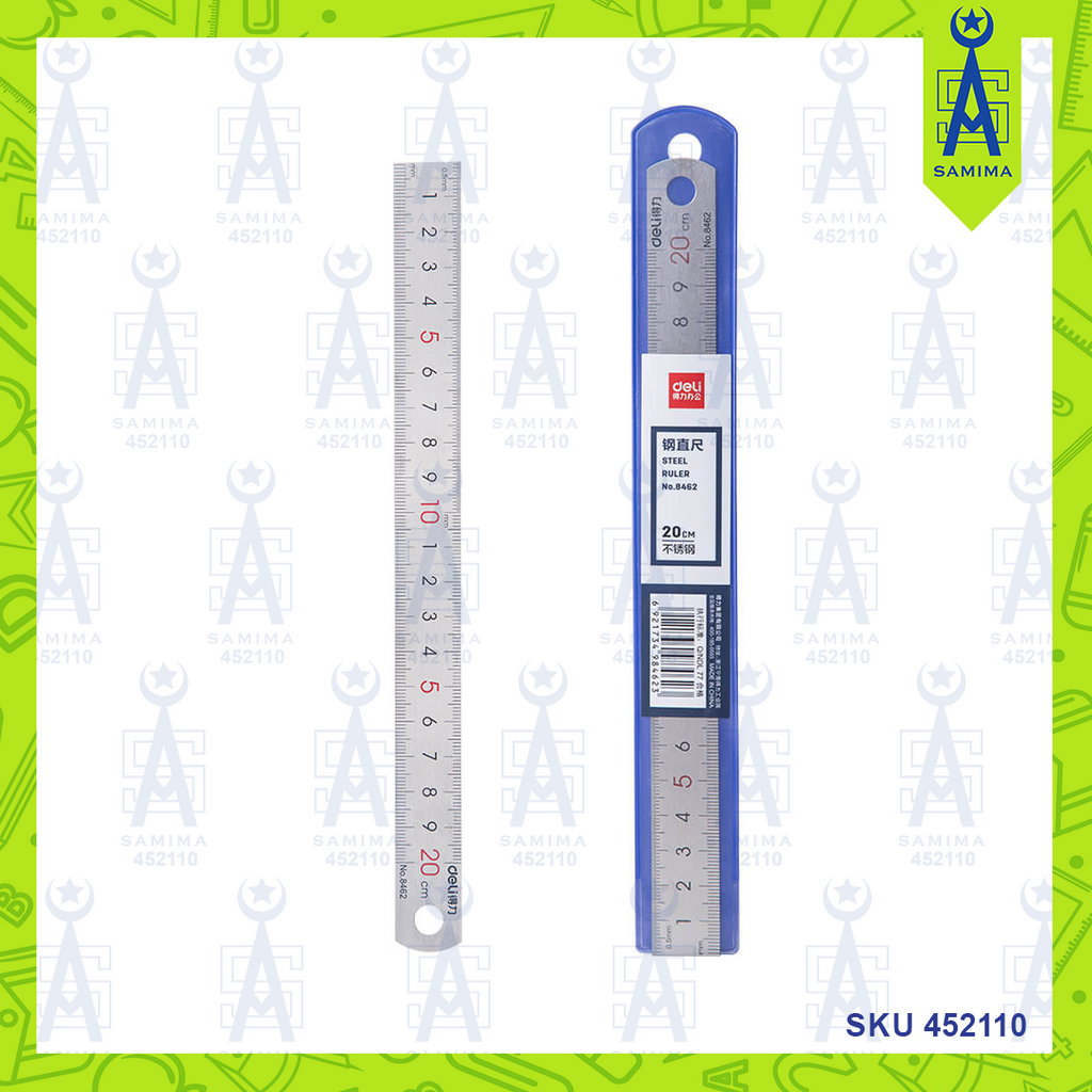 DELI 8462 CLASIC STEEL RULER 8'' 20CM – Samima