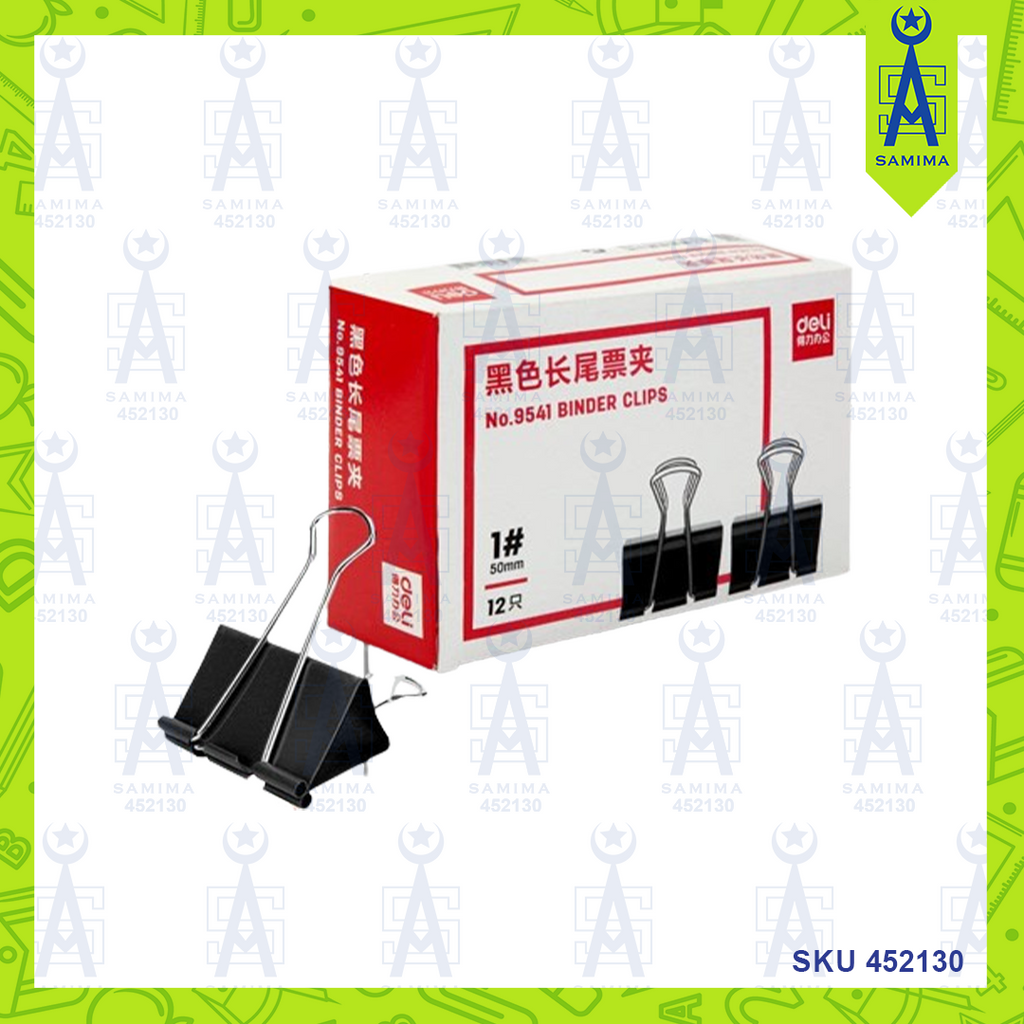 DELI 9541 BINDER CLIPS 50MM 12'S / BOX – Samima