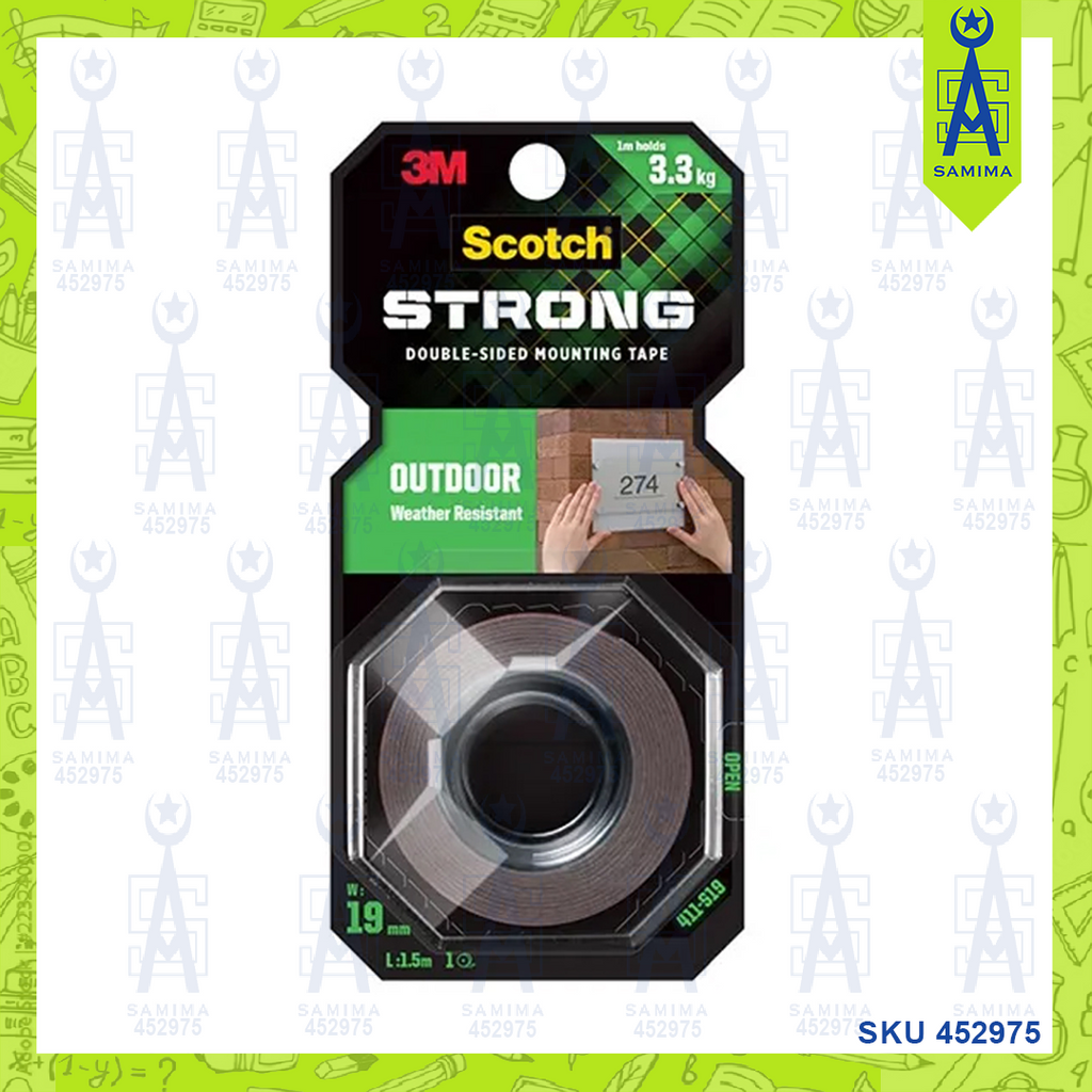 3M 411-S19 19MM OUTDOOR DOUBLE SIDED MOUNTING TAPE – Samima