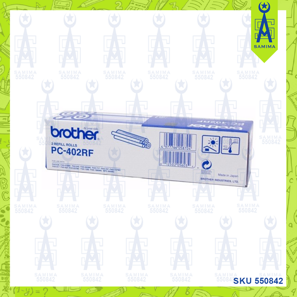 BROTHER FAX ROLL 2 REFILL ROLLS PC-402RF – Samima