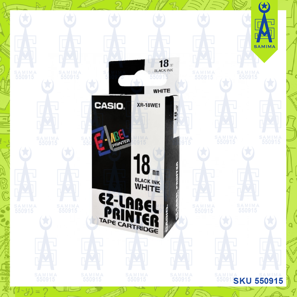 CASIO EZ-LABEL PRINTER TAPE CART 18MM WHITE – Samima
