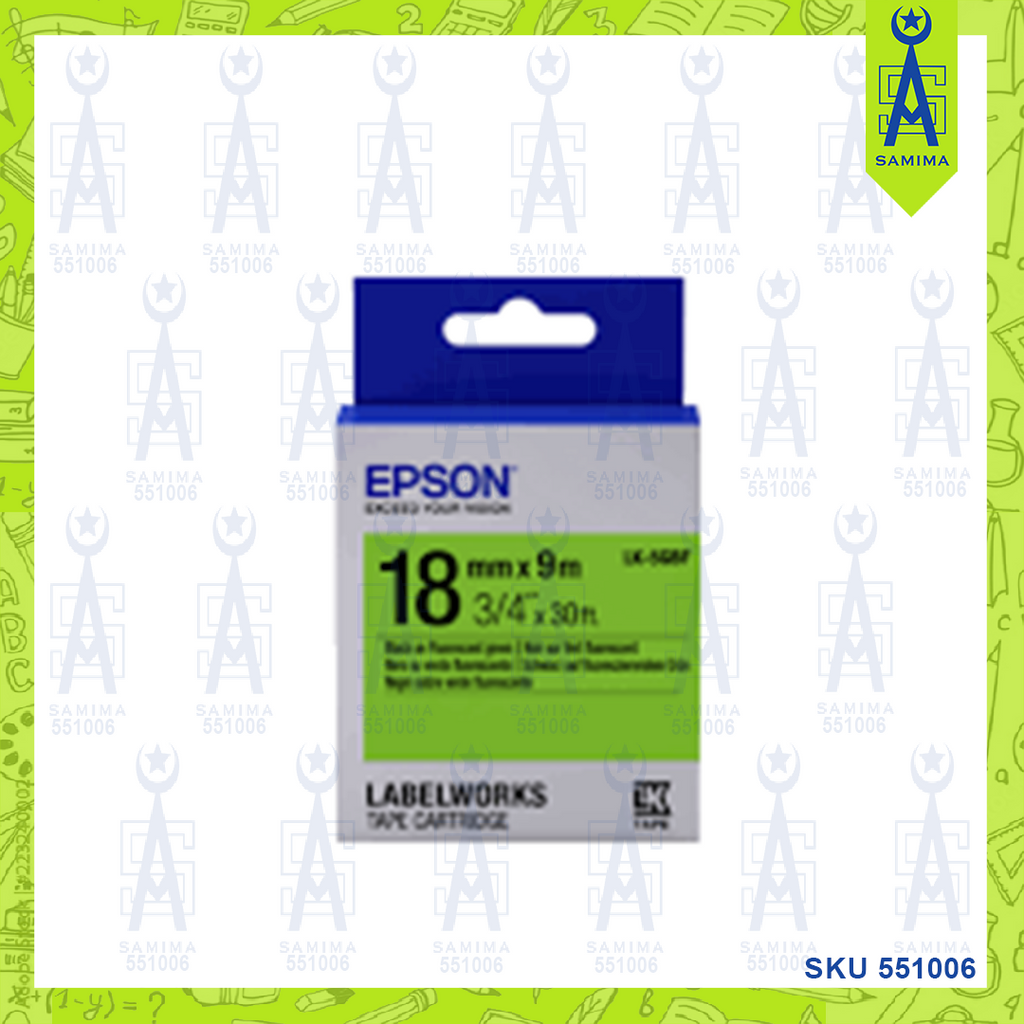 EPSON LABEL TAPE CARTRIDGE 18MM X 9M GREEN – Samima