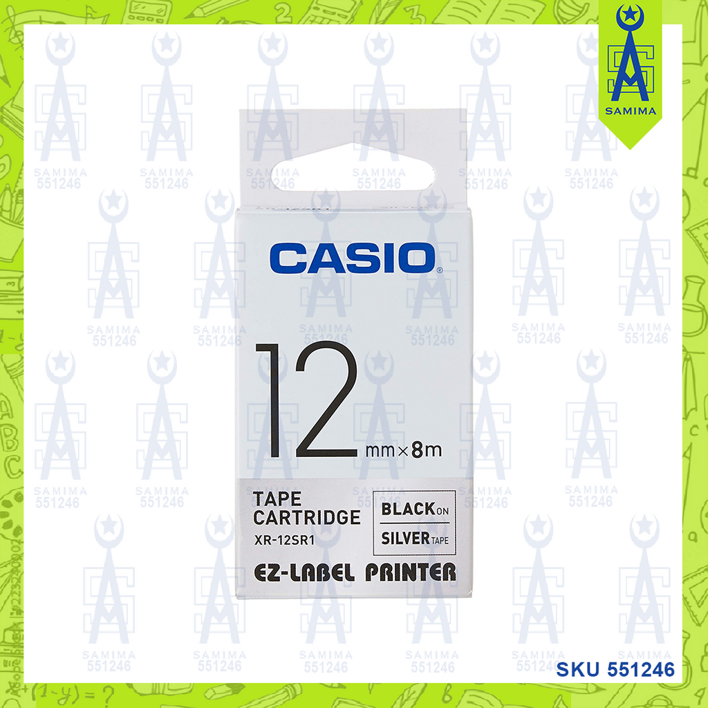 CASIO EZ-LABEL PRINTER TAPE CRT 12MM SILVER – Samima