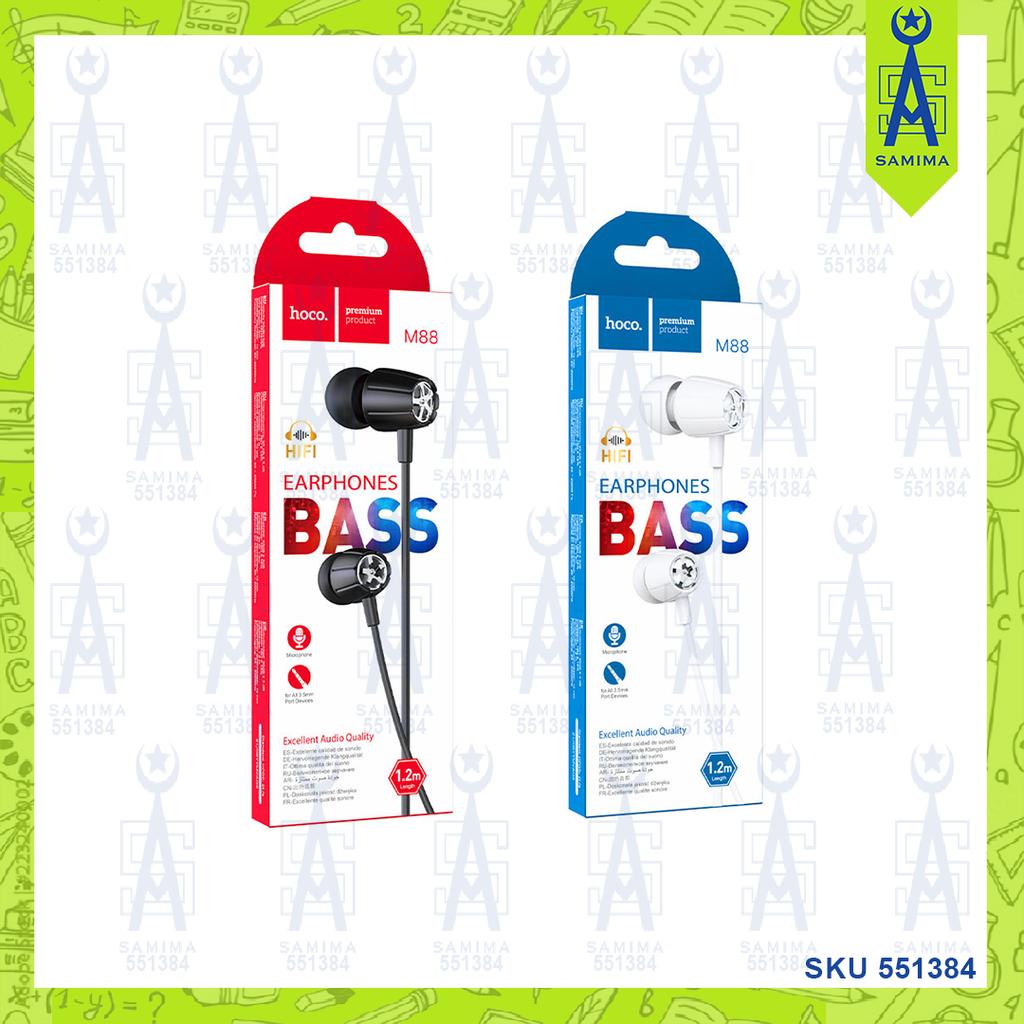 HOCO M88 GRACEFUL UNIVERSAL EARPHONES WITH MIC – Samima