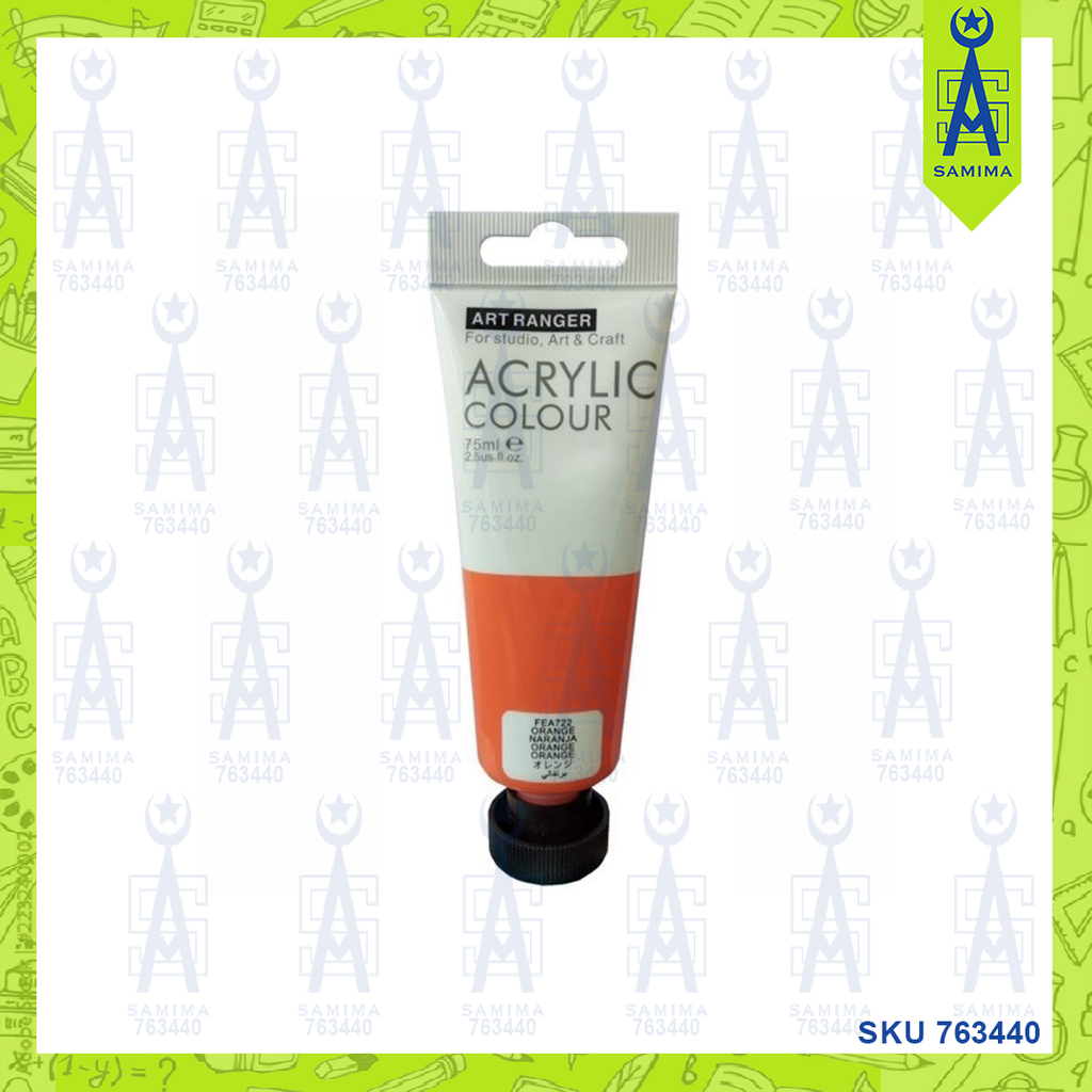ART RANGER ACRYLIC COLOUR TUBE 75ML ORANGE – Samima