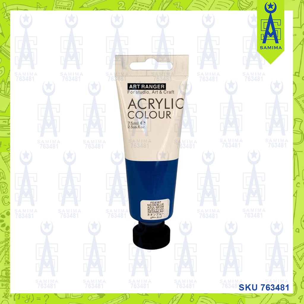 ART RANGER ACRYLIC COLOUR TUBE 75ML NEON BLUE – Samima