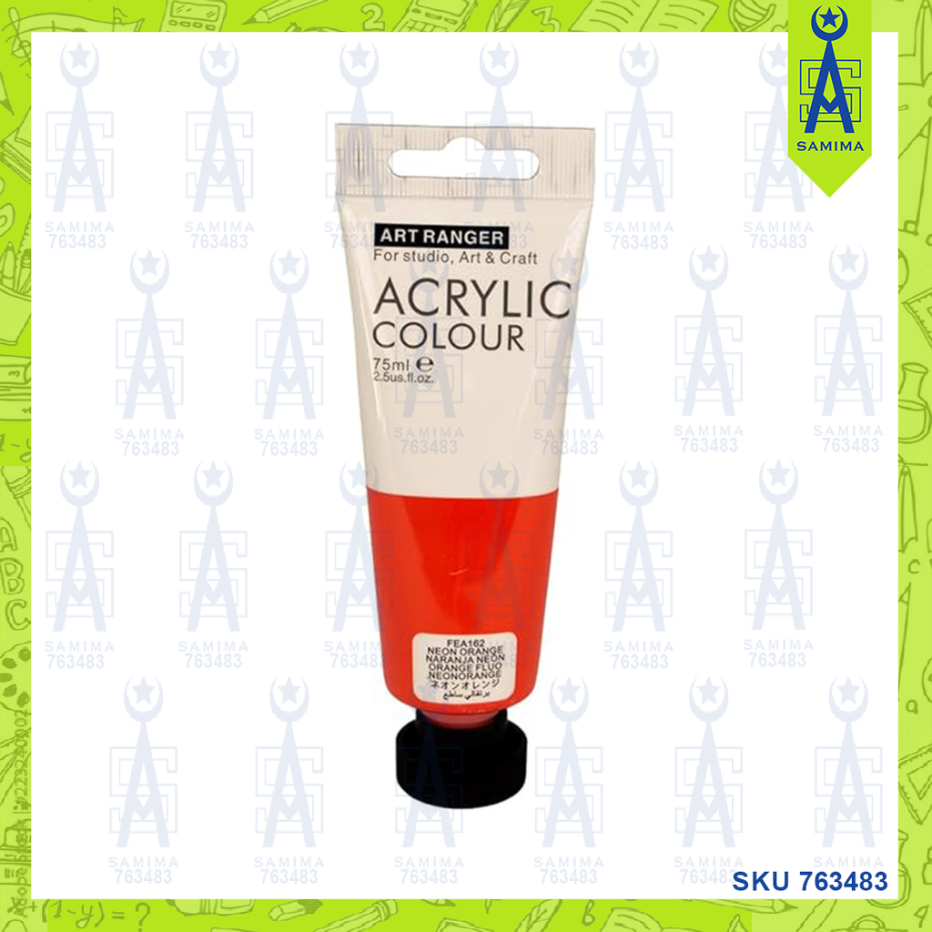 ART RANGER ACRYLIC COLOUR TUBE 75ML NEON ORANGE – Samima
