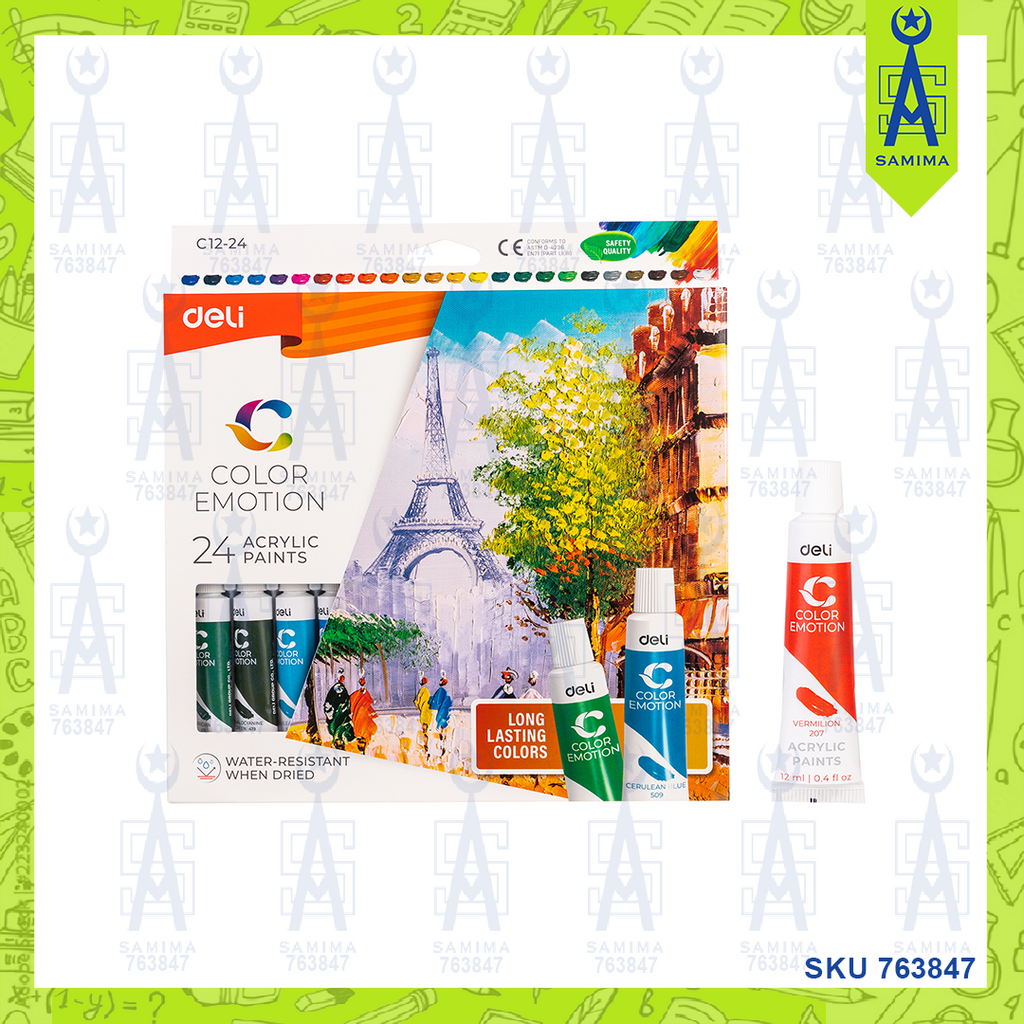 DELI C12-24 COLOR EMOTION ACRYLIC PAINTS 24'S – Samima