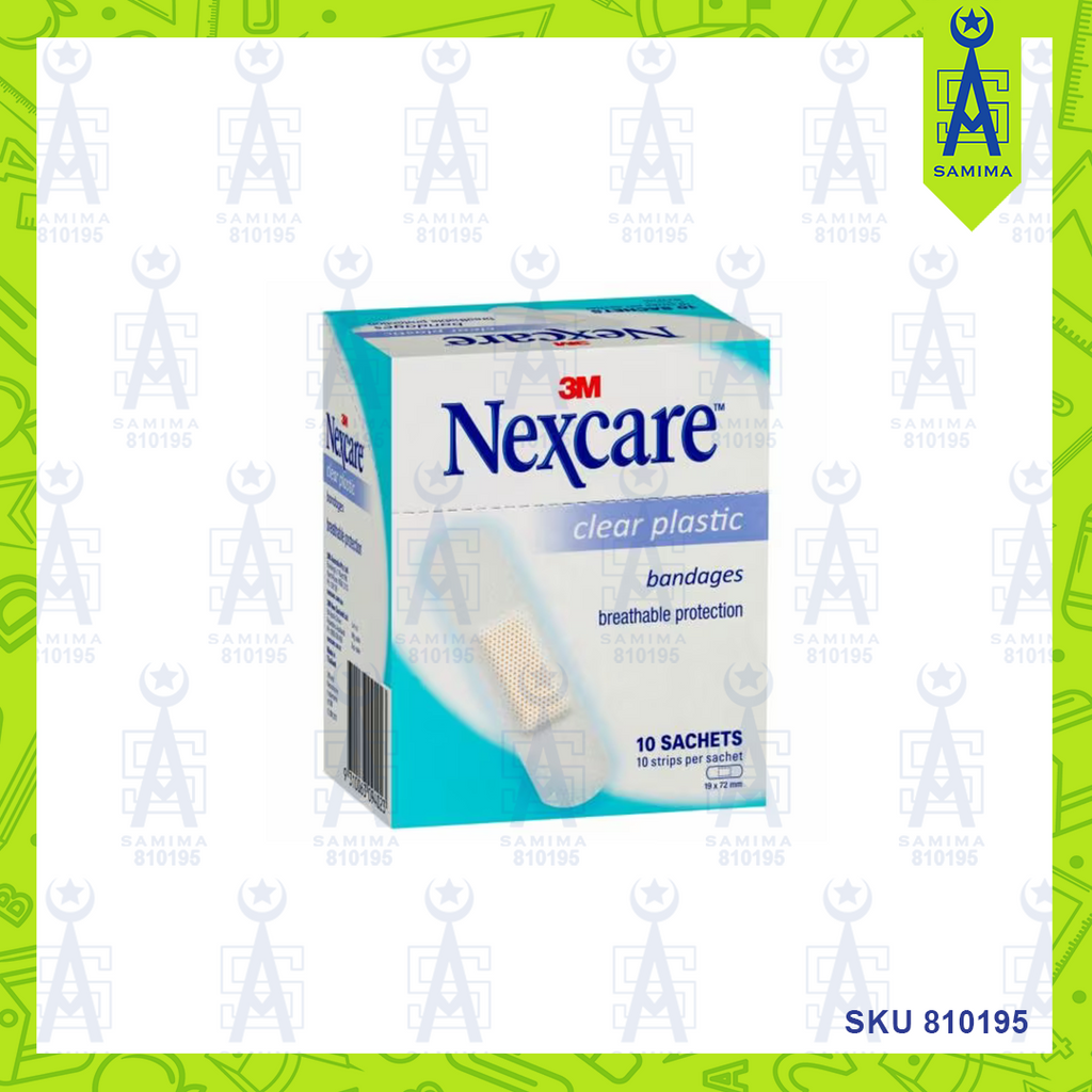 3M NEXCARE CLEAR PLASTIC BANDAGES 10 SACHETS – Samima