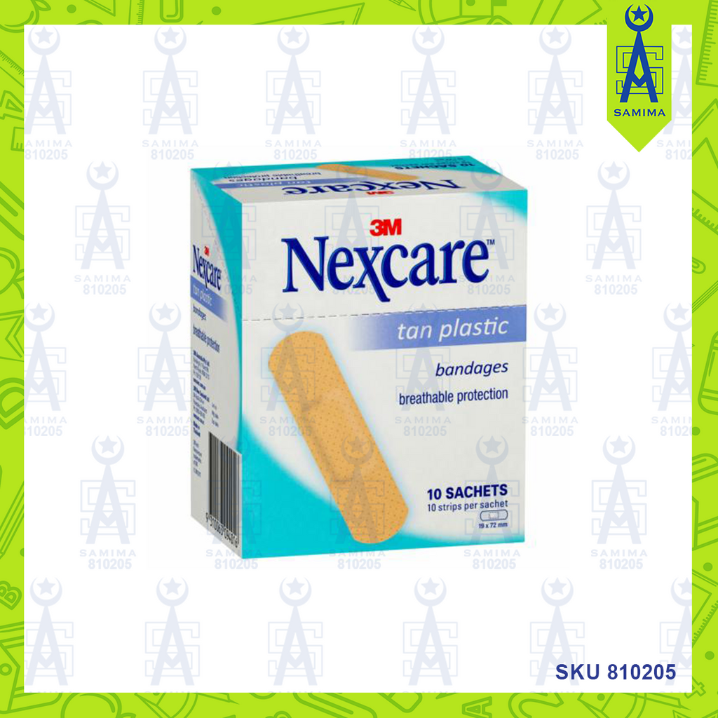 3M NEXCARE TAN PLASTIC BANDAGES 10 SACHETS – Samima