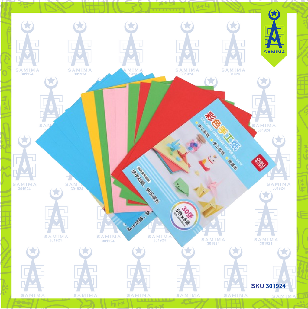DELI 6437 COLOURED ORIGAMI PAPER 30'S – Samima