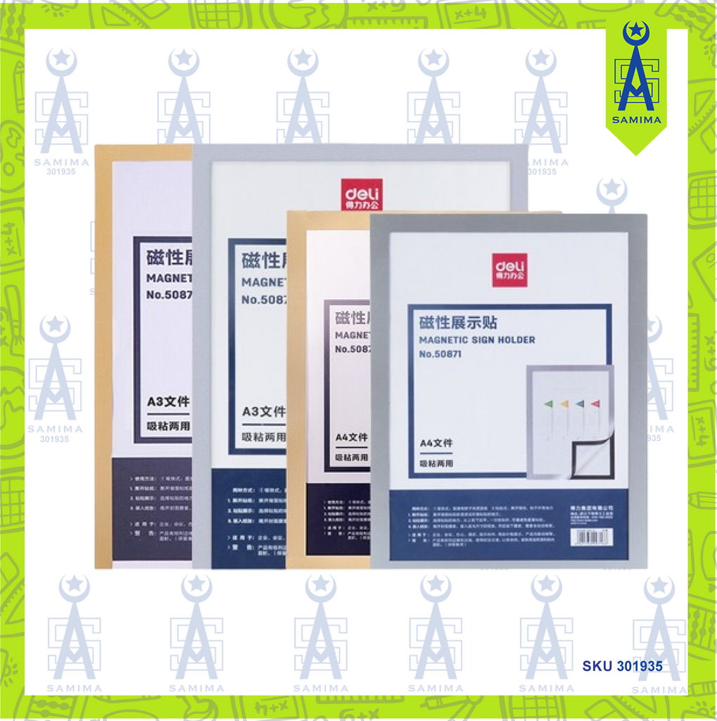 DELI 50871 MAGNETIC SIGN (FRAME) HOLDER A4 – Samima