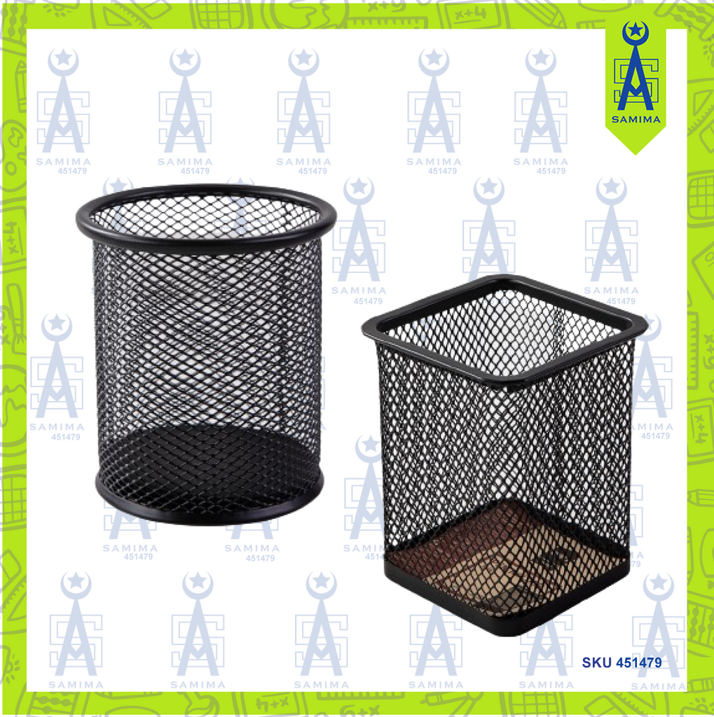 DELI 9172, 9174 WIRE MESH ROUND & SQUARE PEN STAND – Samima