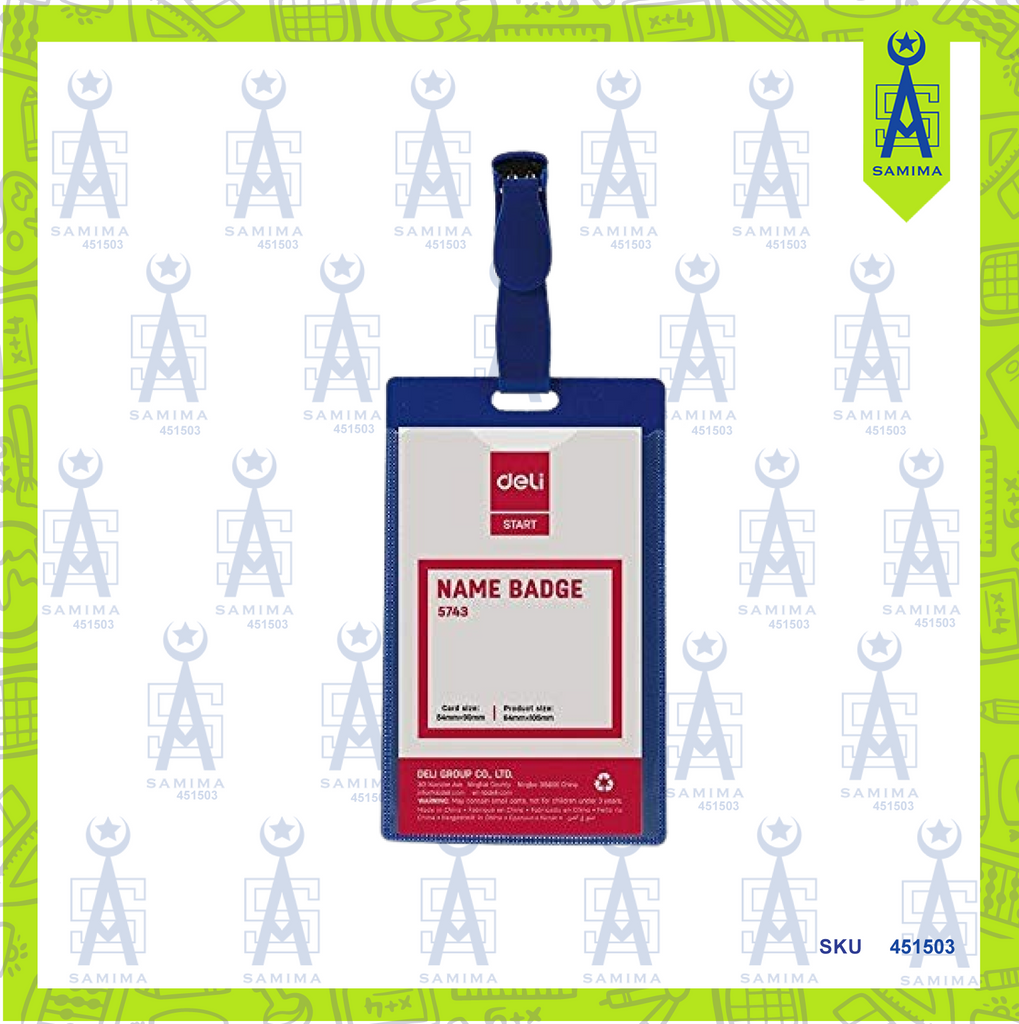 DELI 5743 START NAME BADGE W/ CLIP 54 X 90 V – Samima