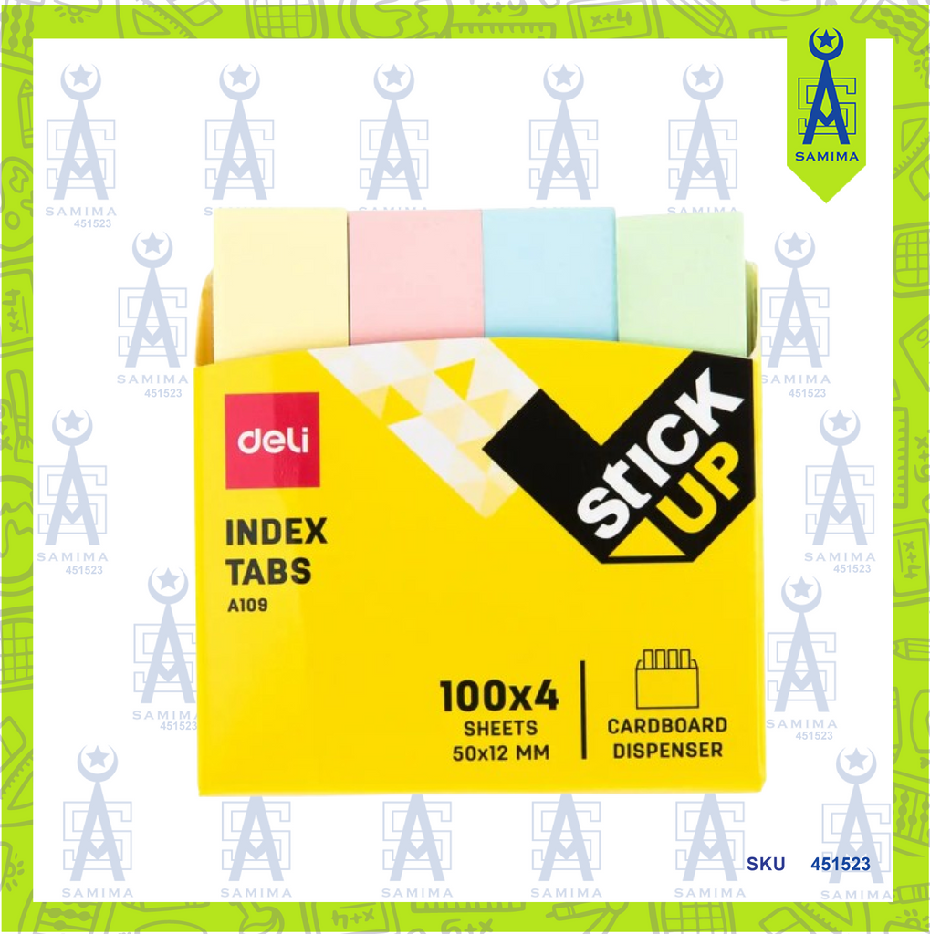 DELI A10902 INDEX TABS 50 X 12MM 4 COLOURS – Samima