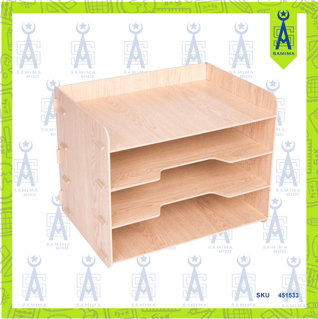 DELI 79213 4 TIER WOODEN DOCUMENT TRAY – Samima