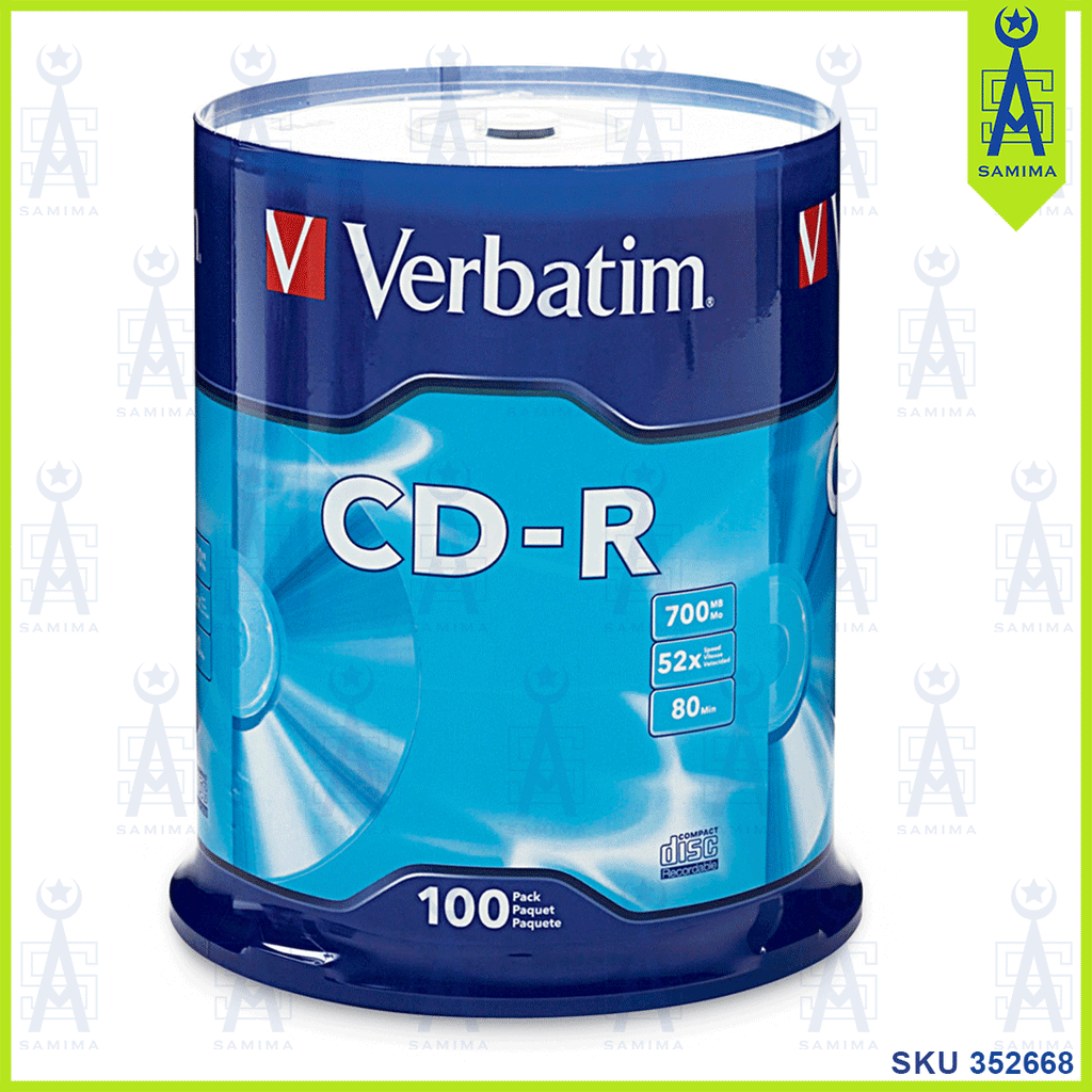 VERBATIM CD-R 700 MB 52X 80 MIN 100 PCS / PKT – Samima