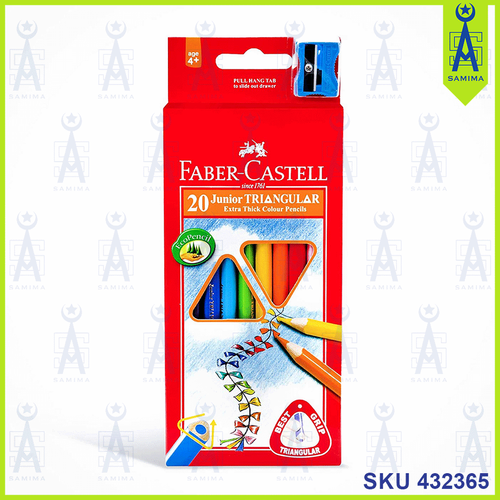 FABER CASTELL JUNIOR TRIANGULAR 20 COLOUR PENCILS – Samima