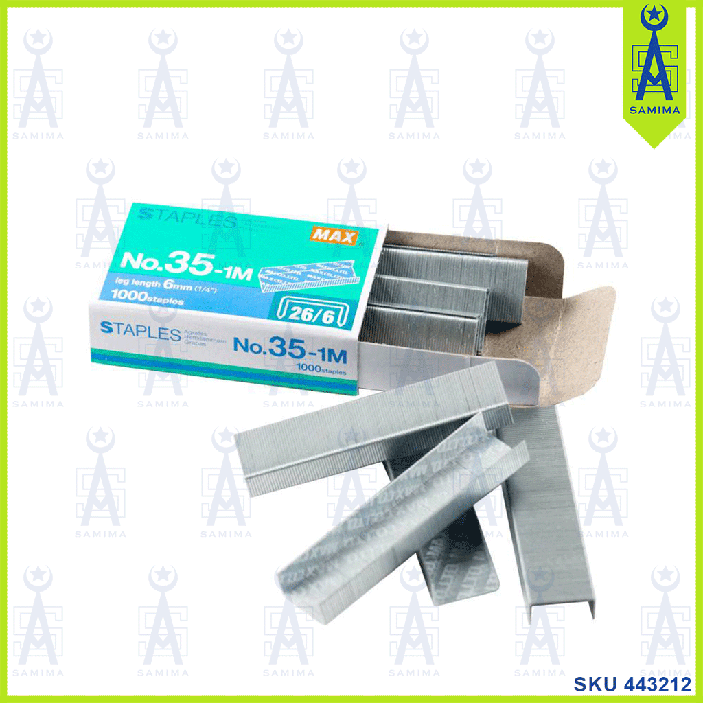 MAX No.35-1M Staples (6mm, 26/6) ,1000's for Stapler – Samima