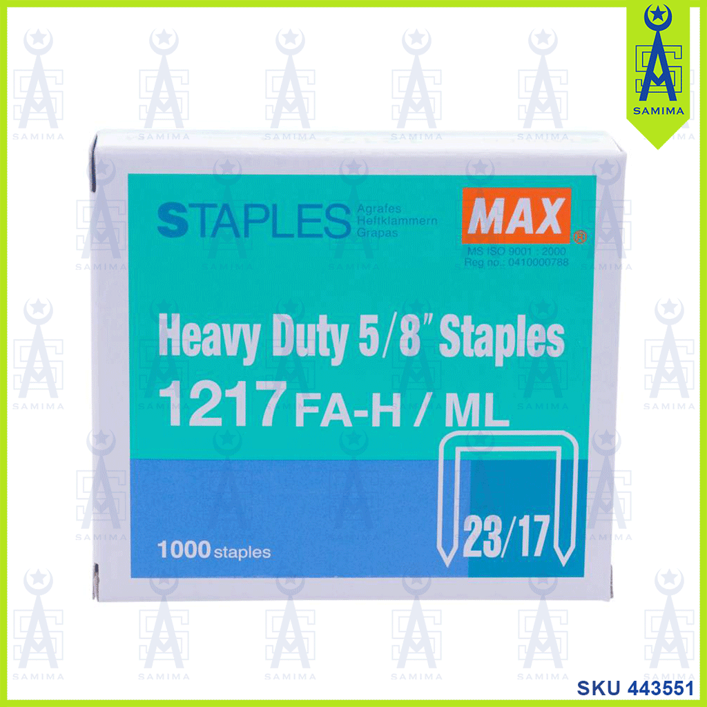 MAX Heavy Duty Stapler 5/8" Staples 1217 FA-H (23/17) - 1,000 – Samima