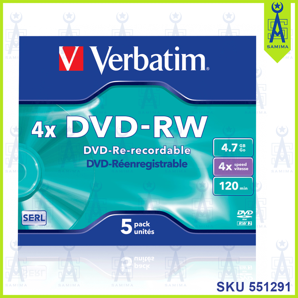VERBATIM DVD-RW 4.7GB 120MIN 5'S/BOX – Samima