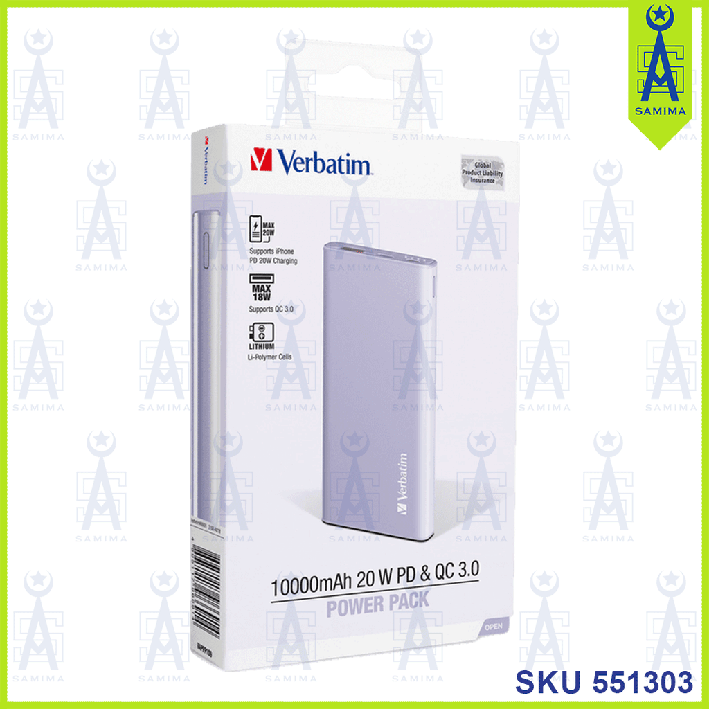 VERBATIM POWER PACK 10000mAh 20W PD & QC3.0 – Samima