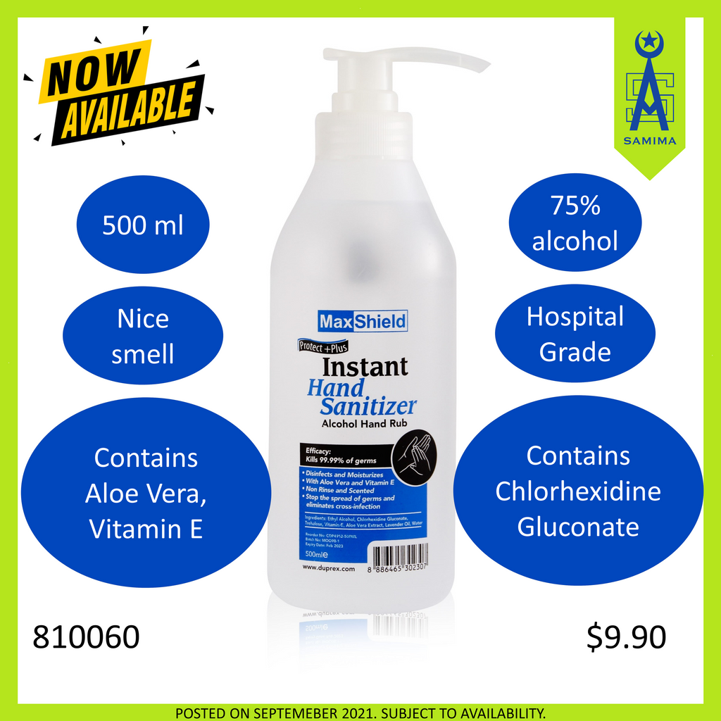 Maxshield CDP4952 Instand Hand Sanitizer Alcohol Hand Rub 500ml – Samima